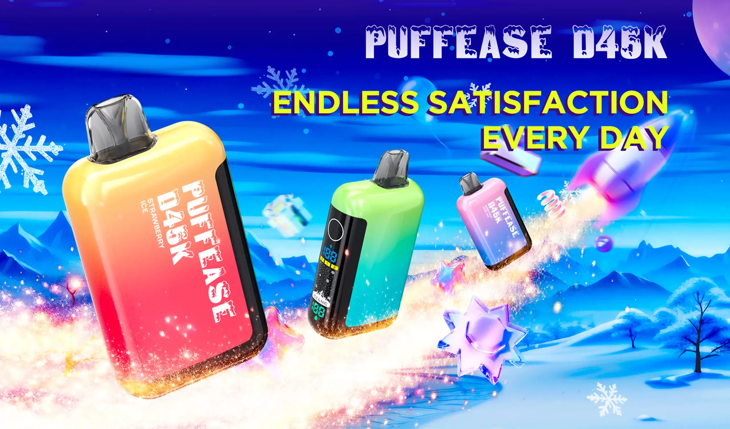 Disposable Vape Puffease D45K Puffs Juice Power LED Display
